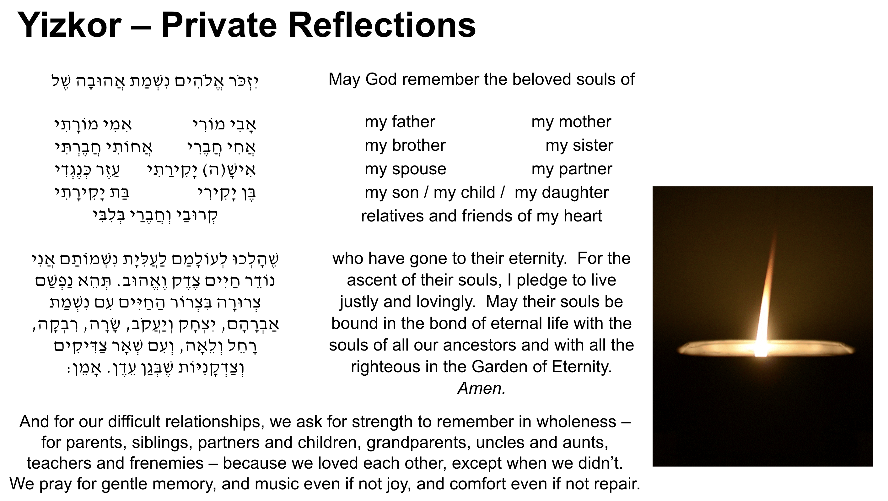 Seventh Day of Pesach: Yizkor & Hallel - CBI Berkshires Reform Jewish ...